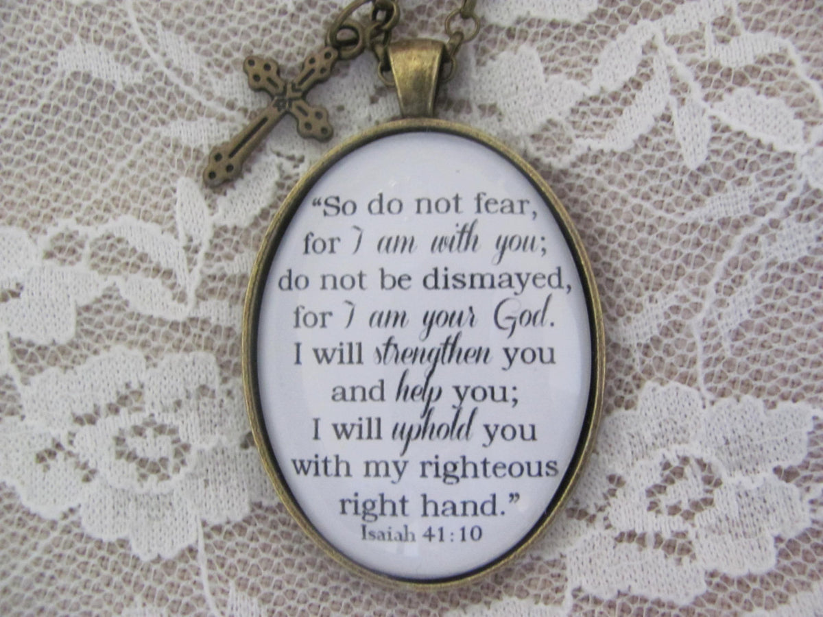 Isaiah 41:10 Bible Verse Pendant Necklace – Redeemed Jewelry